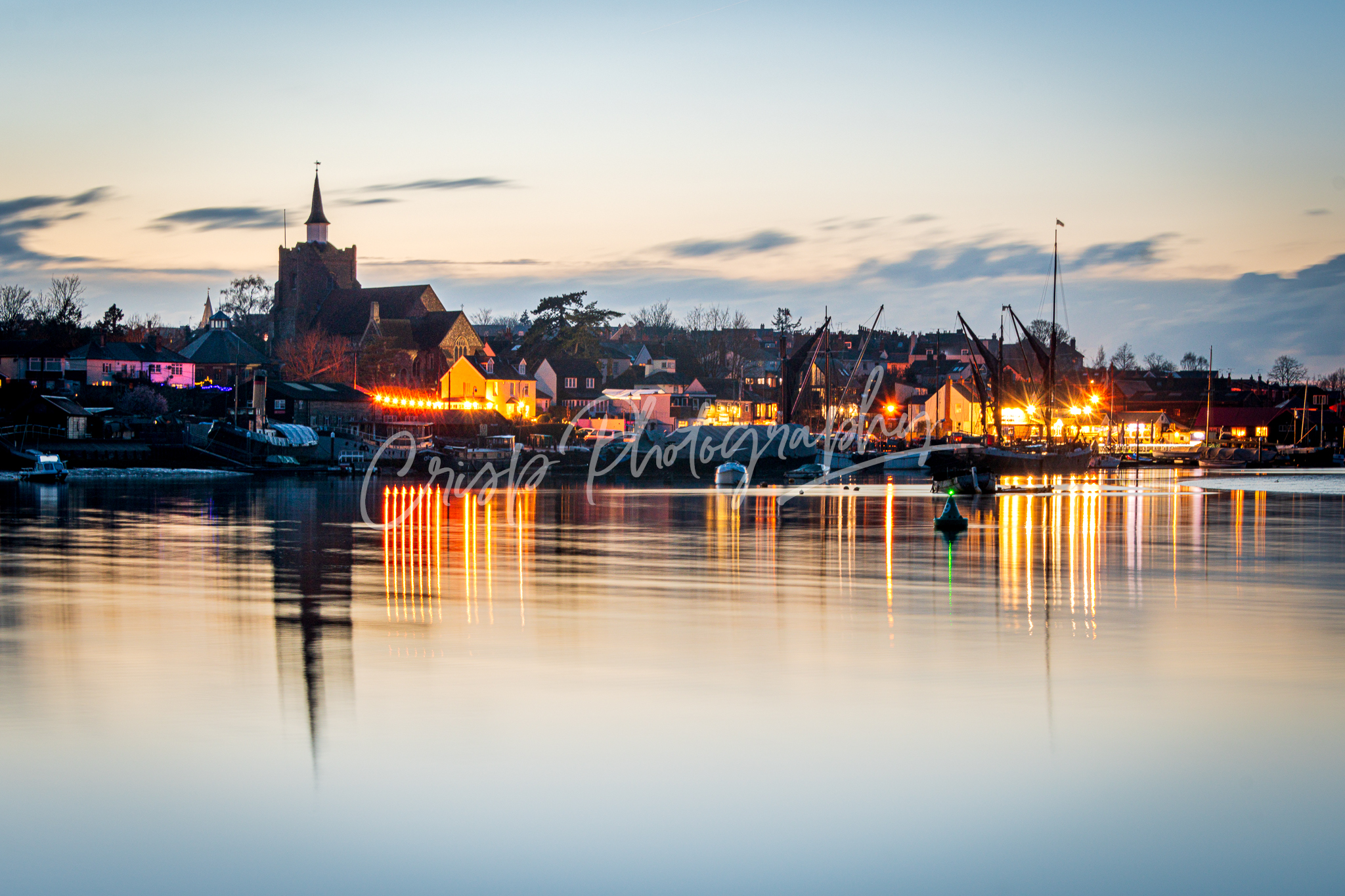 Maldon Hythe Quay, Calm Twilight Reflections - Crisp Photography